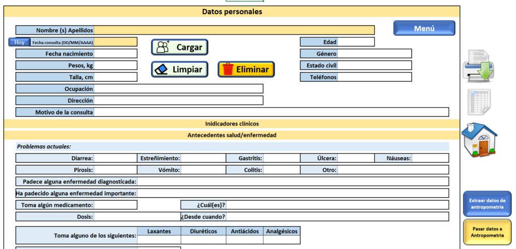 Historia Clínica Completa en Excel – NutEx